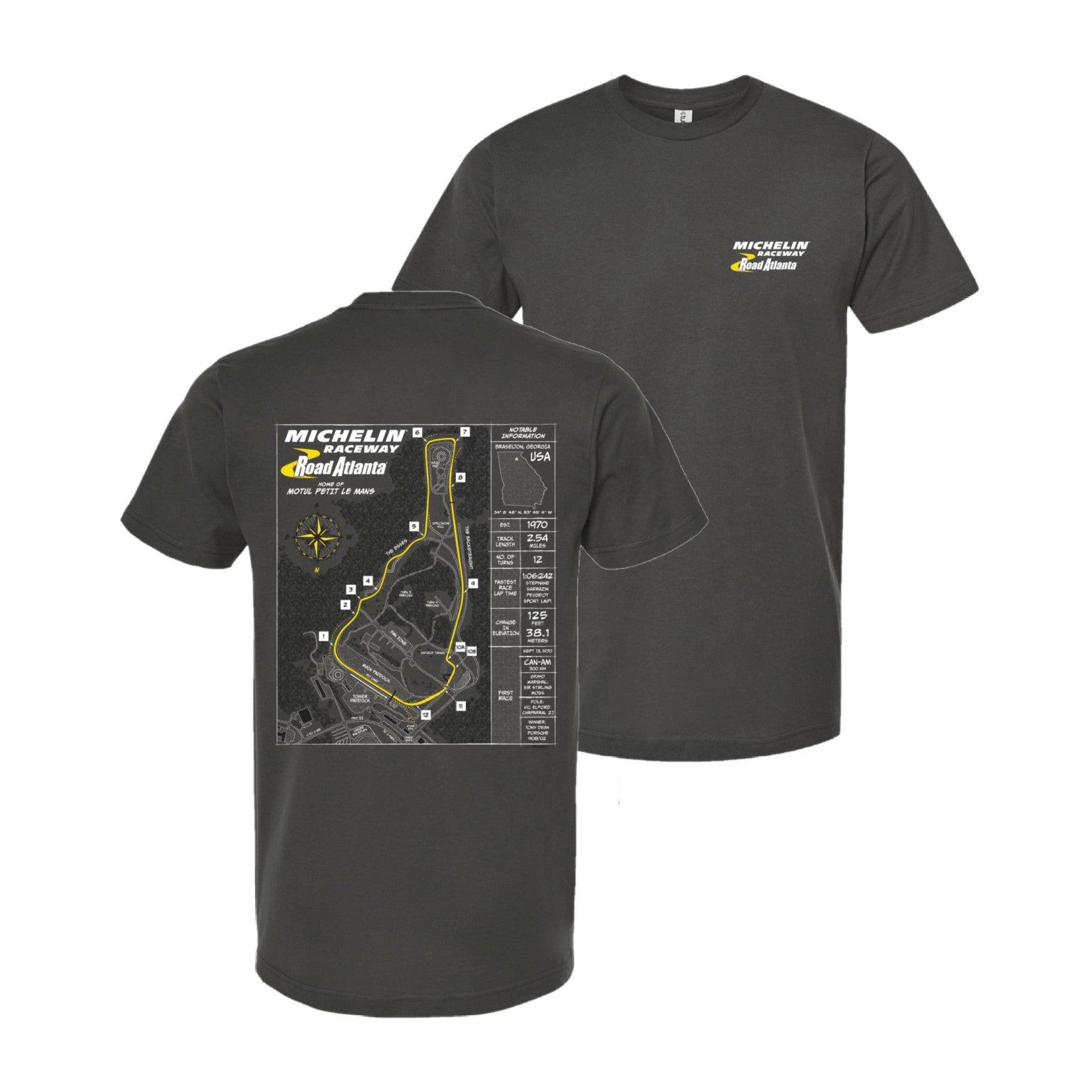 MRRA Track Blueprint Tee - Charcoal – Store 254 at Michelin Raceway ...
